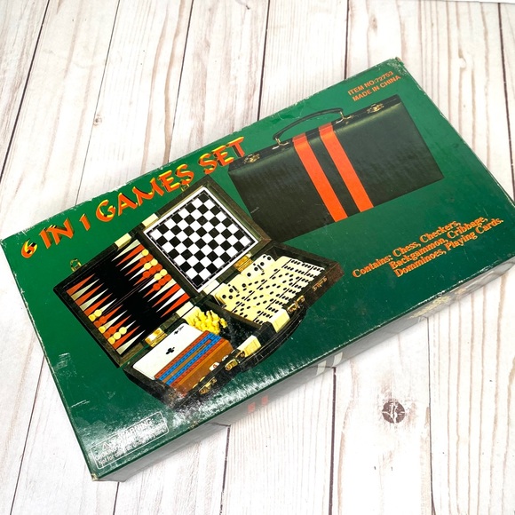 Games | Vintage 6 In 1 Travel Game Set Chess Checkers Etc | Poshmark